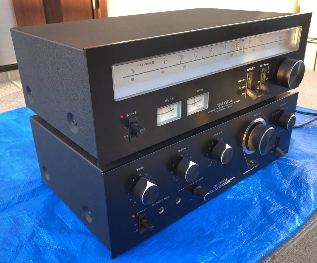 動作確認 シャープ SHARP OPTONICA オーディオアンプ SM-1030B・AM/FMチューナー ST-1030B のセット 昭和 ...