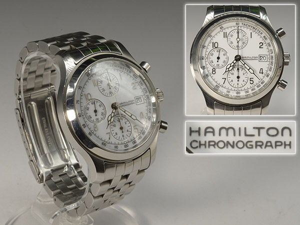 【加】1823t HAMILTON ハミルトン CHRONOGRAPH クロノグラフ 3828 自動巻 腕時計 / 時計の落札情報詳細 ...