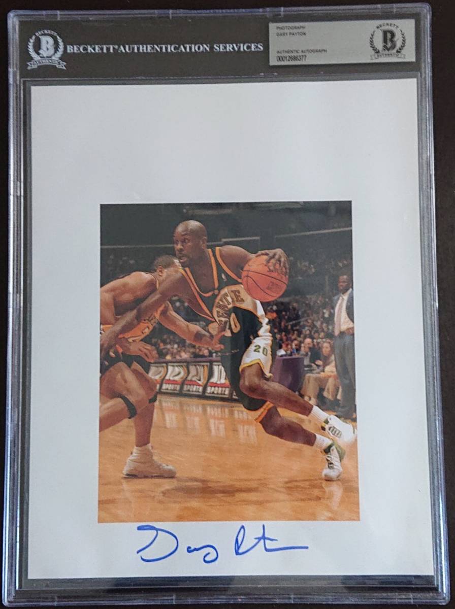 Gary Payton NBA 2020 Leaf Autographed 8×10 Photograph Signature BGSケース ...