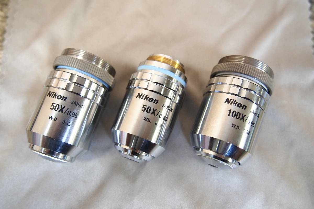 【やや傷や汚れあり】☆NIKON ニコン 100X/0.95 ∞/0 EPI 50X/0.95 50X/0.80 顕微鏡対物レンズ3個セットの落札情報詳細 - Yahoo!オークション落札価格 ...
